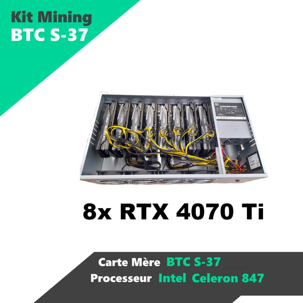 Mining Rig Rack BTC-S37 8x RTX 4070 Ti – Happy Mining
